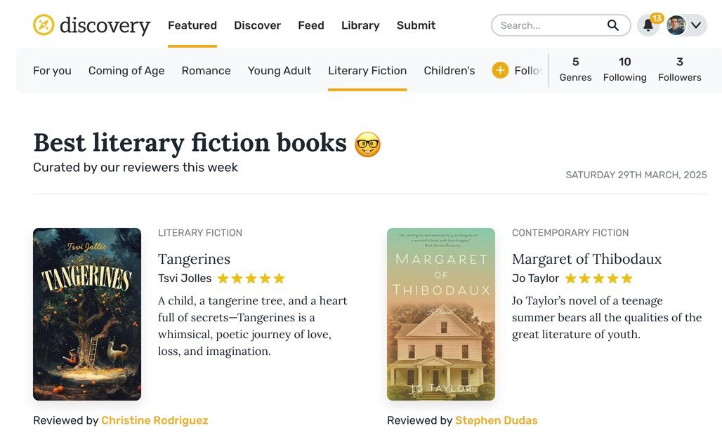 Celebrating Tangerines: Recognized by Reedsy Discovery for Literary ...